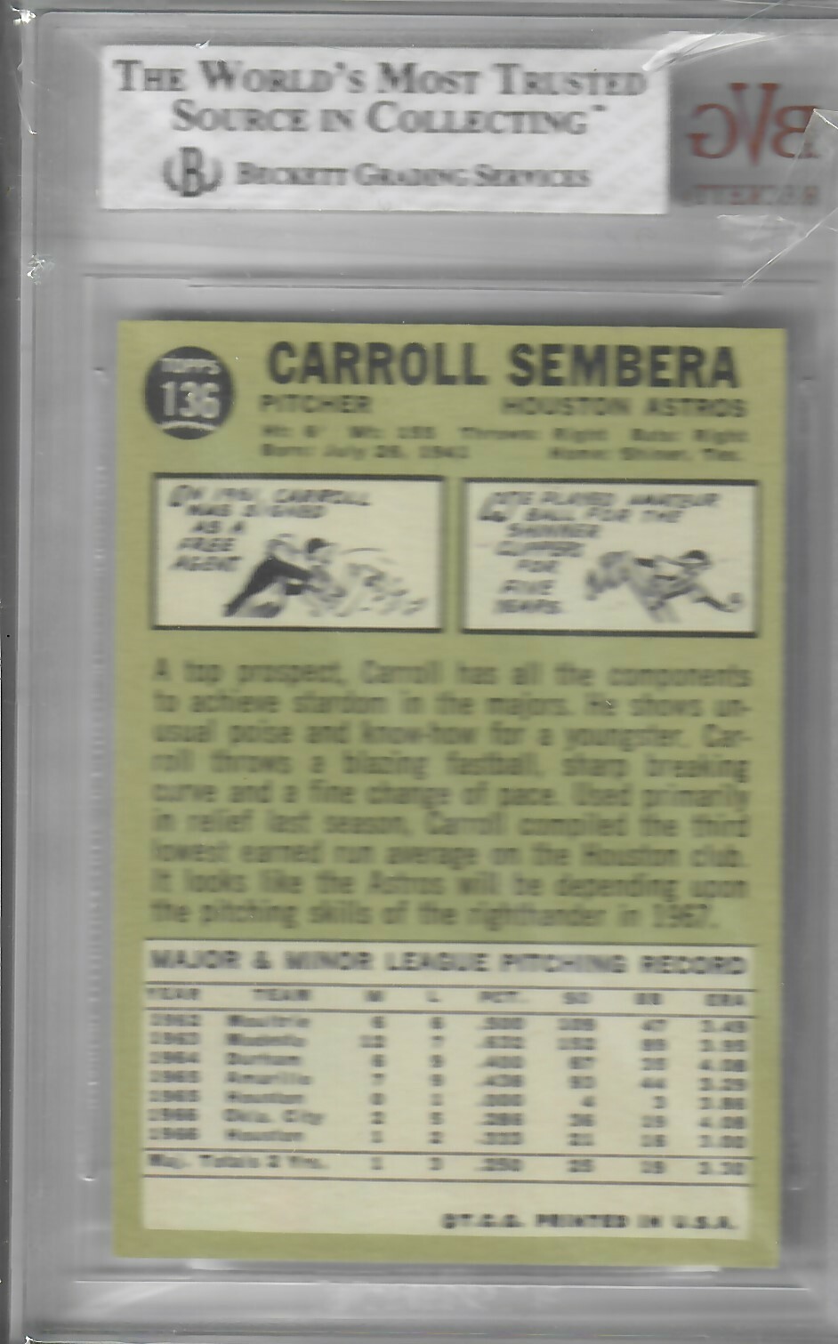 1967 Topps - #136 Carroll Sembera for sale online | eBay
