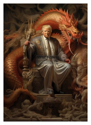 PRESIDENT DONALD TRUMP AS A DRAGON MASTER JAPANESE ART STLYE 5X7 AI ...