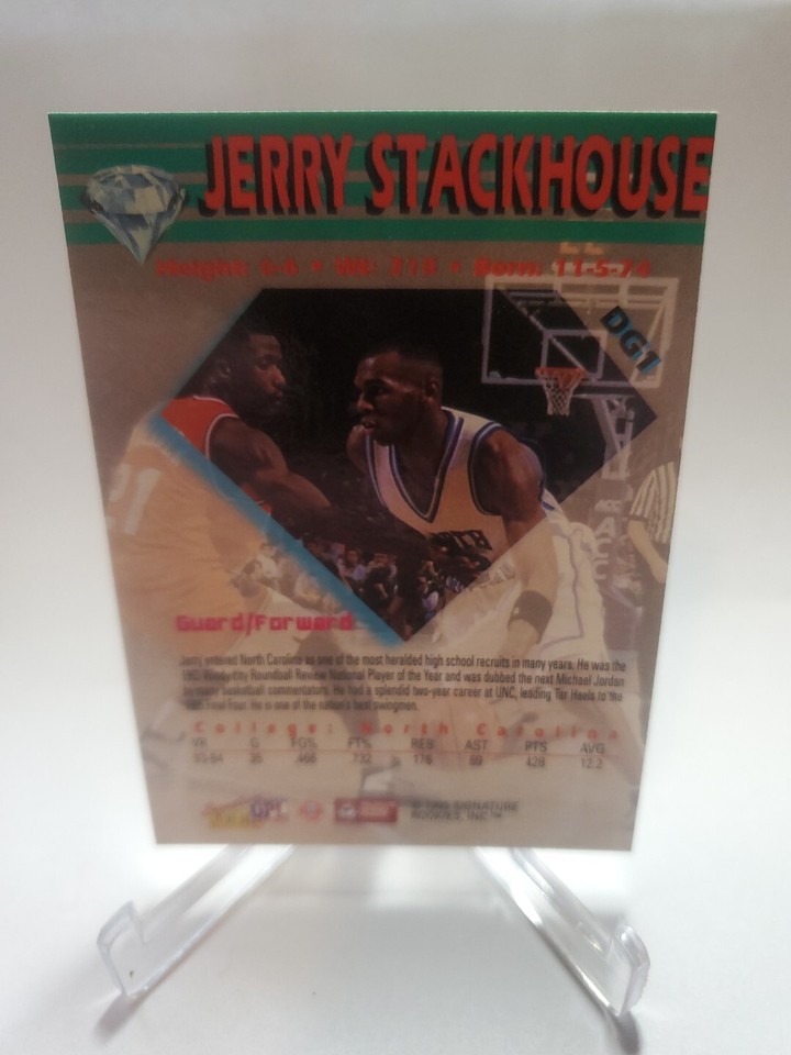 1995 Signature Rookies Draft Day Gems /5000 Jerry Stackhouse #DG1 ...