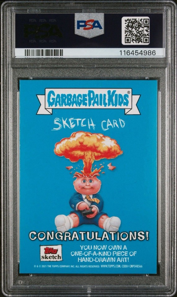 1/1 HULK HOGAN 2023 GARBAGE PAIL KIDS SKETCH CARD HACKED RUSSEL MANIA ...