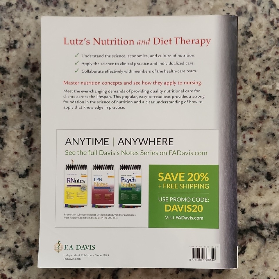 Lutz's Nutrition and Diet Therapy 7th Ed Mazur Litch Paperback F.A ...