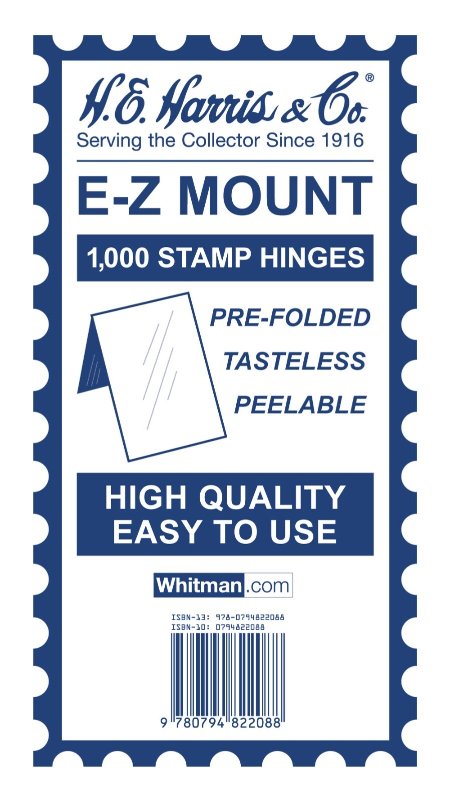 H.E. Harris E-Z MOUNT 1,000 Pack Postage STAMP HINGES Brand NEW! | eBay