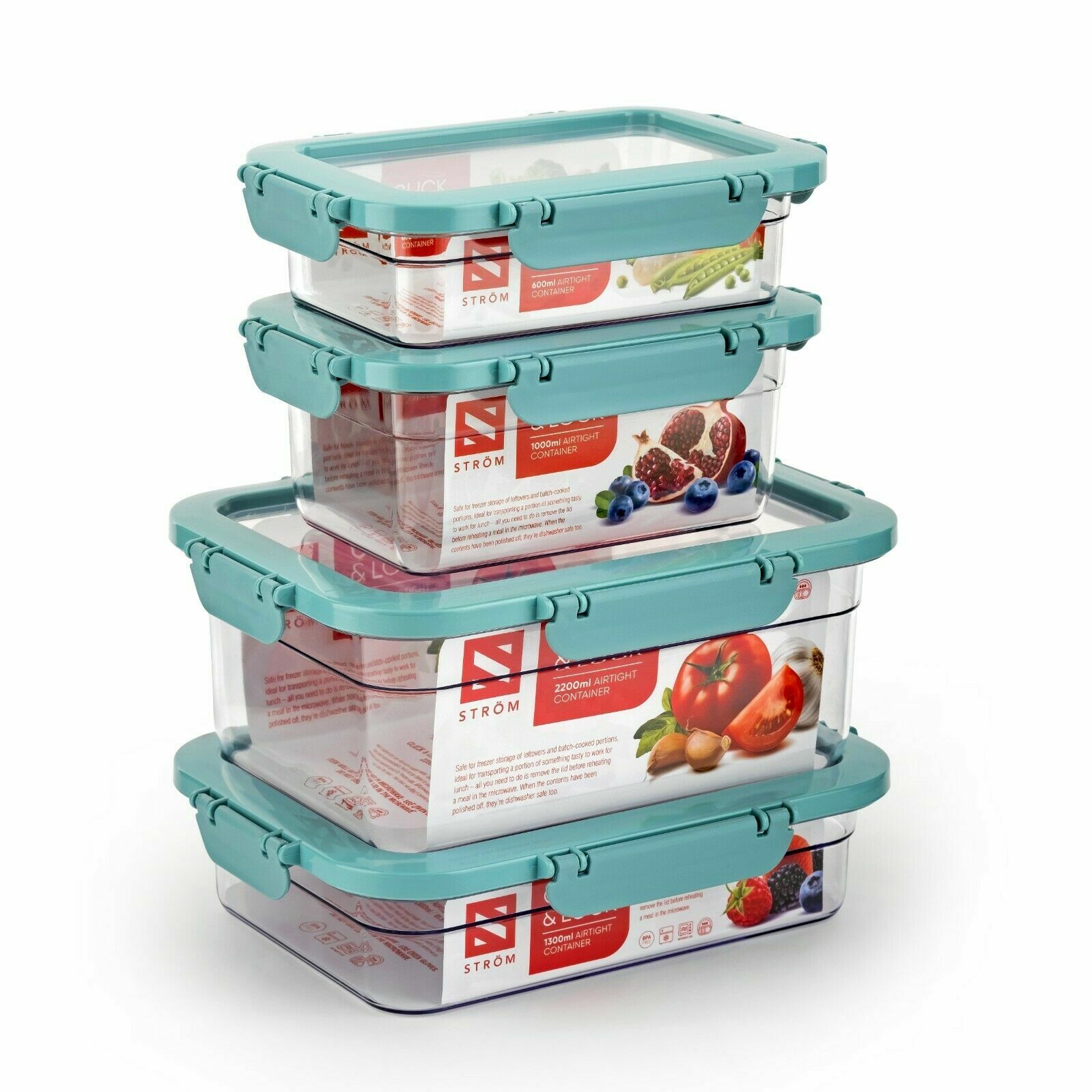 Set Of FOOD STORAGE Clip Seal Lock Lids Storage CONTAINERS Boxes ...