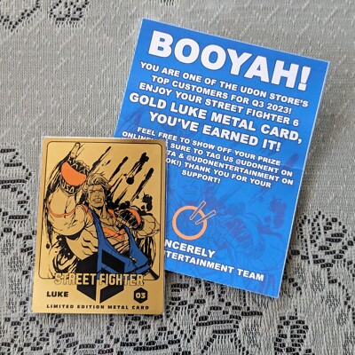 UDON Street Fighter 6 Luke Gold Metal Card #3 Promo Capcom SF6 Limited ...