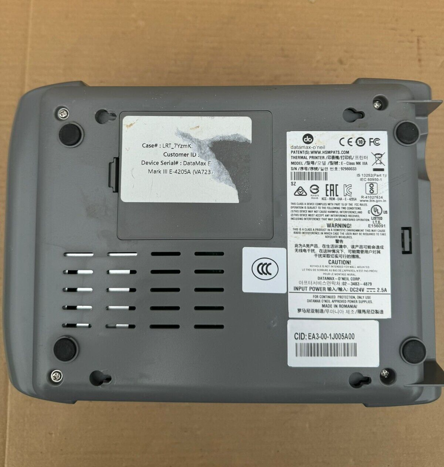 Datamax O'Neil E-Class Mark III E-Class MK USB Barcode Thermal Printer ...