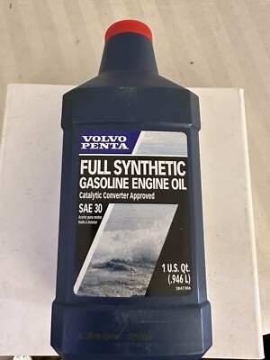 OEM VOLVO PENTA FULL SYNTHETIC MARINE GASOLINE ENGINE OIL SAE 30 1QT ...