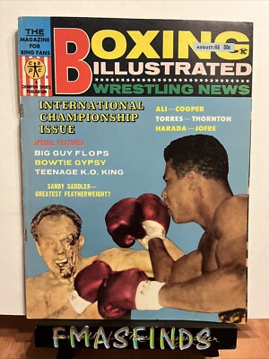 B1 1966 MUHAMMAD ALI August BOXING ILLUSTRATED Wrestling News Magazine ...
