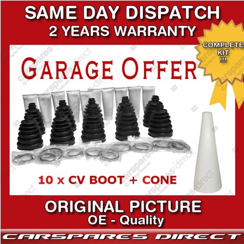 10 x OUTER DRIVESHAFT CV JOINT CV BOOT KIT-GAITER- STRETCH + 1x FITTING ...