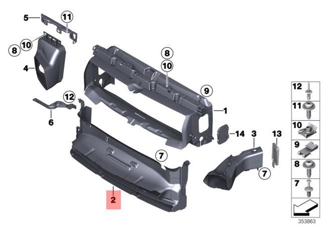 Genuine BMW F20 F21 F30 F31 3 doors Bottom Air Intake Elbow OEM ...
