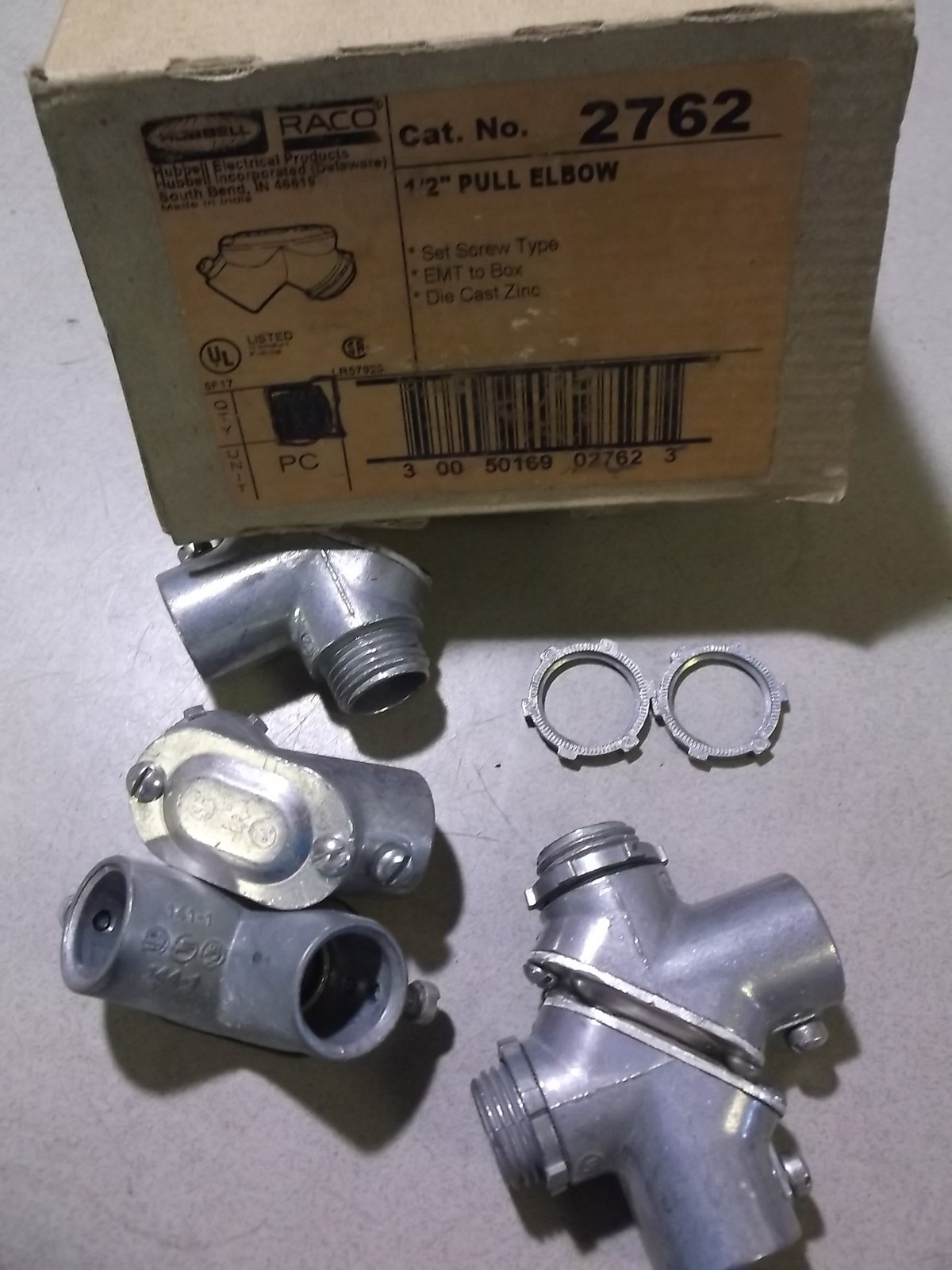 NEW Hubbell Raco 2762 1/2" Pull Elbow, Box of 5 *FREE SHIPPING* | eBay