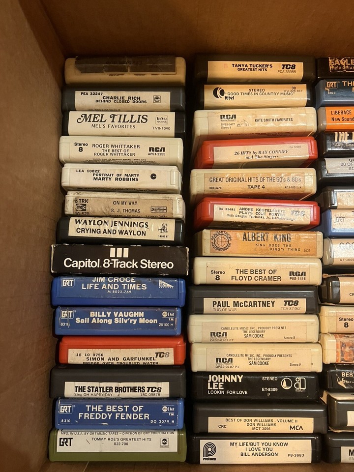 8-Track Tape Lot Of 125+ Various Artists,Waylon,Cash,Williams,McCartney ...
