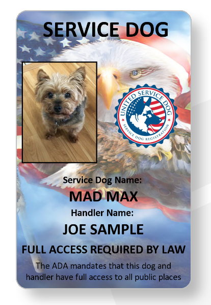 USA Eagle theme Service Dog/Emotional support/Therapy Dog ID card | eBay