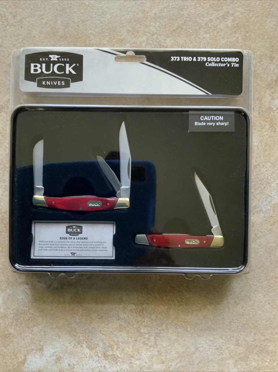 Buck Knives 373 Trio & 379 Solo Knife Set Combo Collectible Buck Knives 373 Trio & 379 Solo Knife Set Combo Collectible