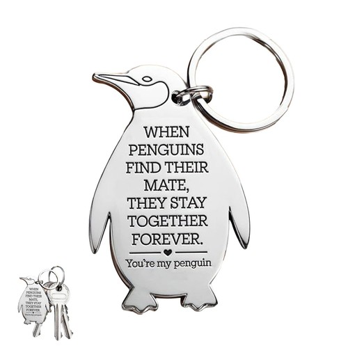 Emotional Design Keychain Durable Are Penguin Engraved Mirror-polished ...