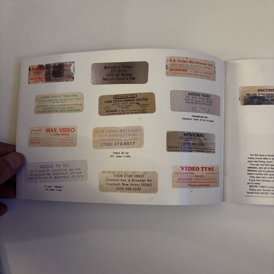 STUCK ON VHS Supplement 1 Magazine Zine Video Store Promo Horror VHS ...