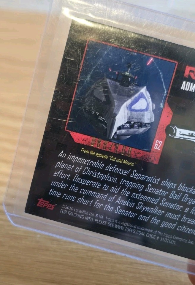 Star Wars Admiral Trench #62 LTD 88/100 Bounty Hunters Topps 2010 C1 | eBay
