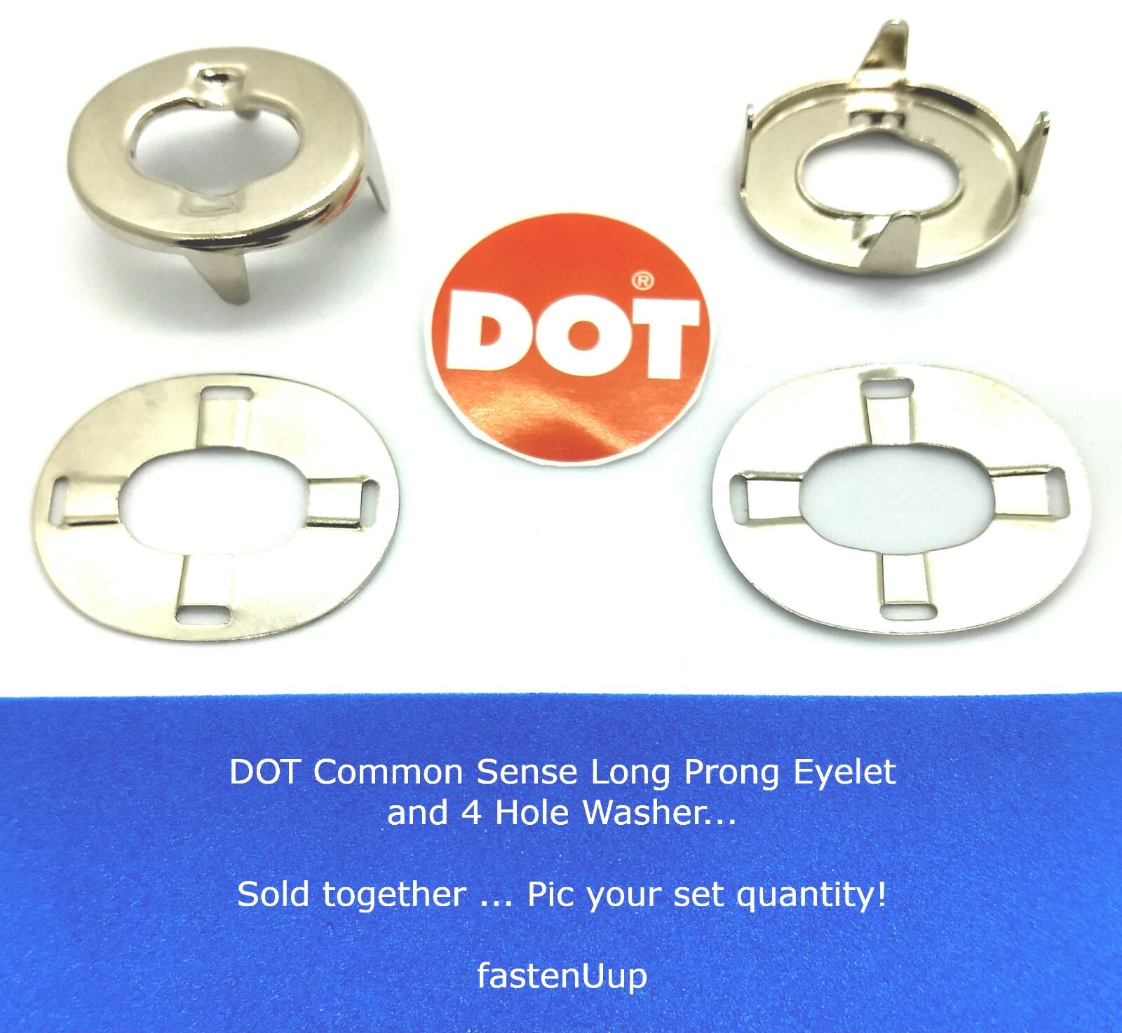 DOT Turn Button Common Sense Long Prong Eyelet & Both 4 Hole Washers | eBay