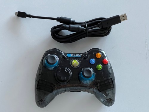 Play Gaming Wired Controller for Xbox 360 Smoke Clear Black GS-037-032 ...