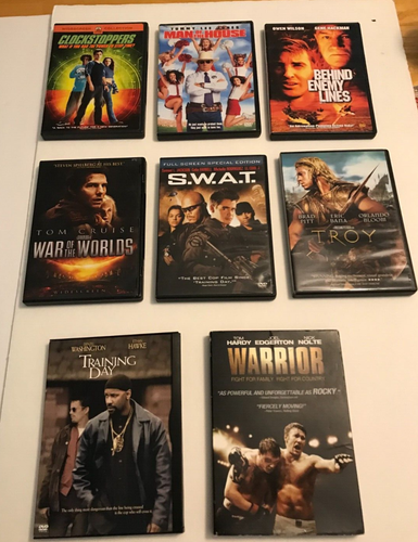 Lot of 8 Action Packed DVD Movies Brad Pitt Denzel Washington Owen ...