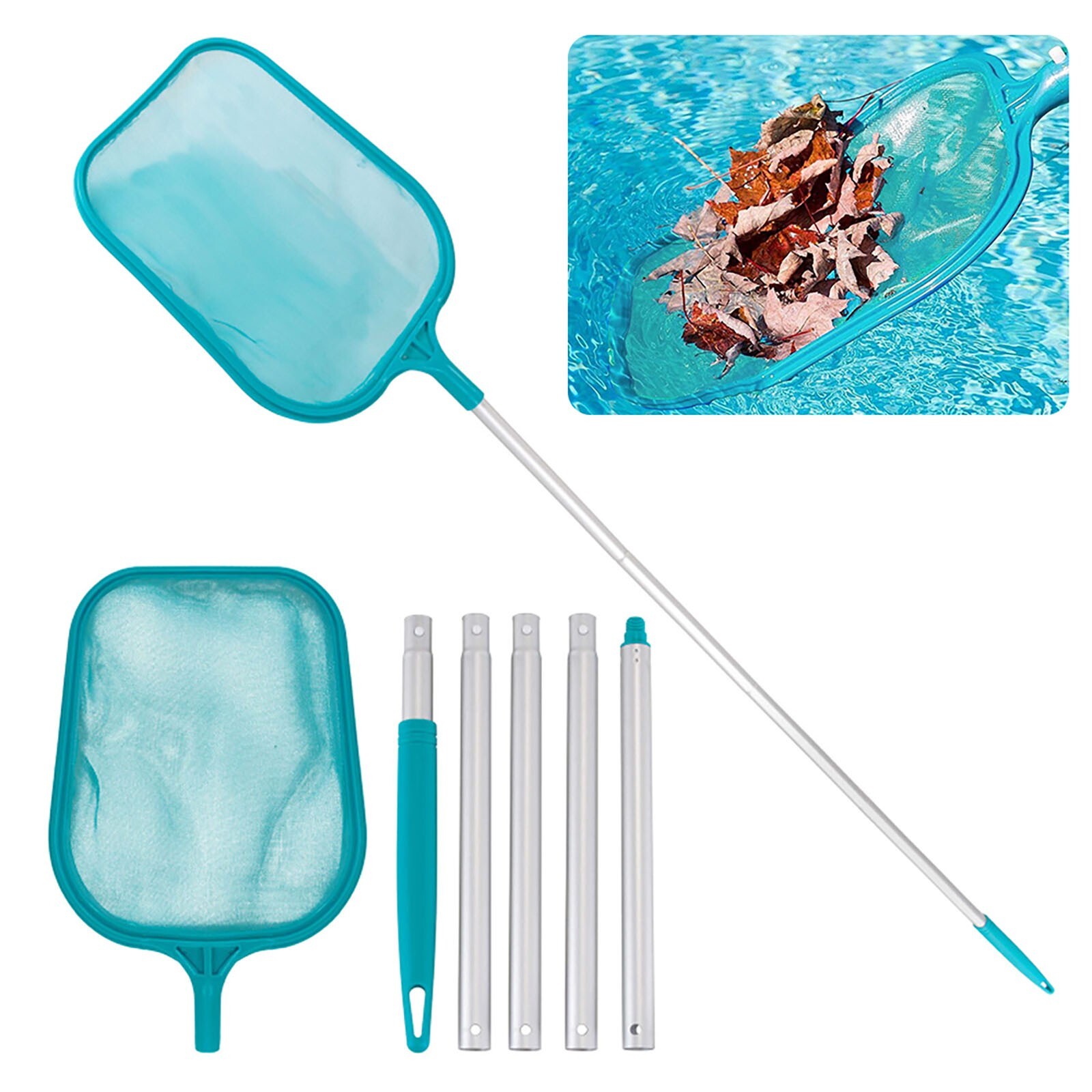 62INCH Swimming Pool Cleaning Net Light Net W/Five Bar Splicing Fishing ...