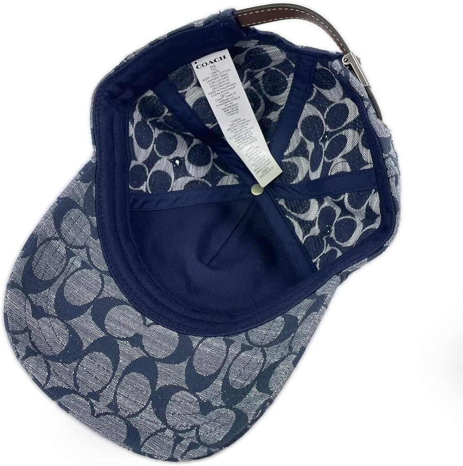 Coach C6679 Blue Denim Chambray Cotton Adjustable Baseball Cap Hat ...