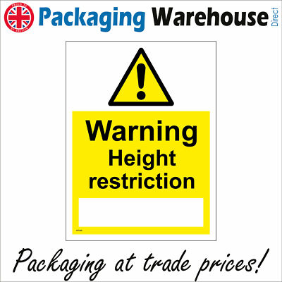 WT080 WARNING HEIGHT RESTRICTION SIGN DANGER LIMIT OVERHEAD GANTRY ...