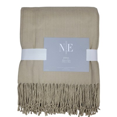 NWT Dillards Noble Excellence Taupe Throw Blanket- 50in x 70in | eBay