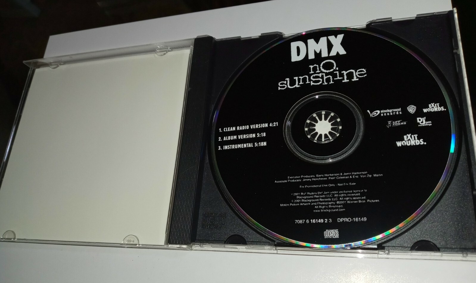 DMX No Sunshine Promo CD Single With Instrumental, Radio & Album ...