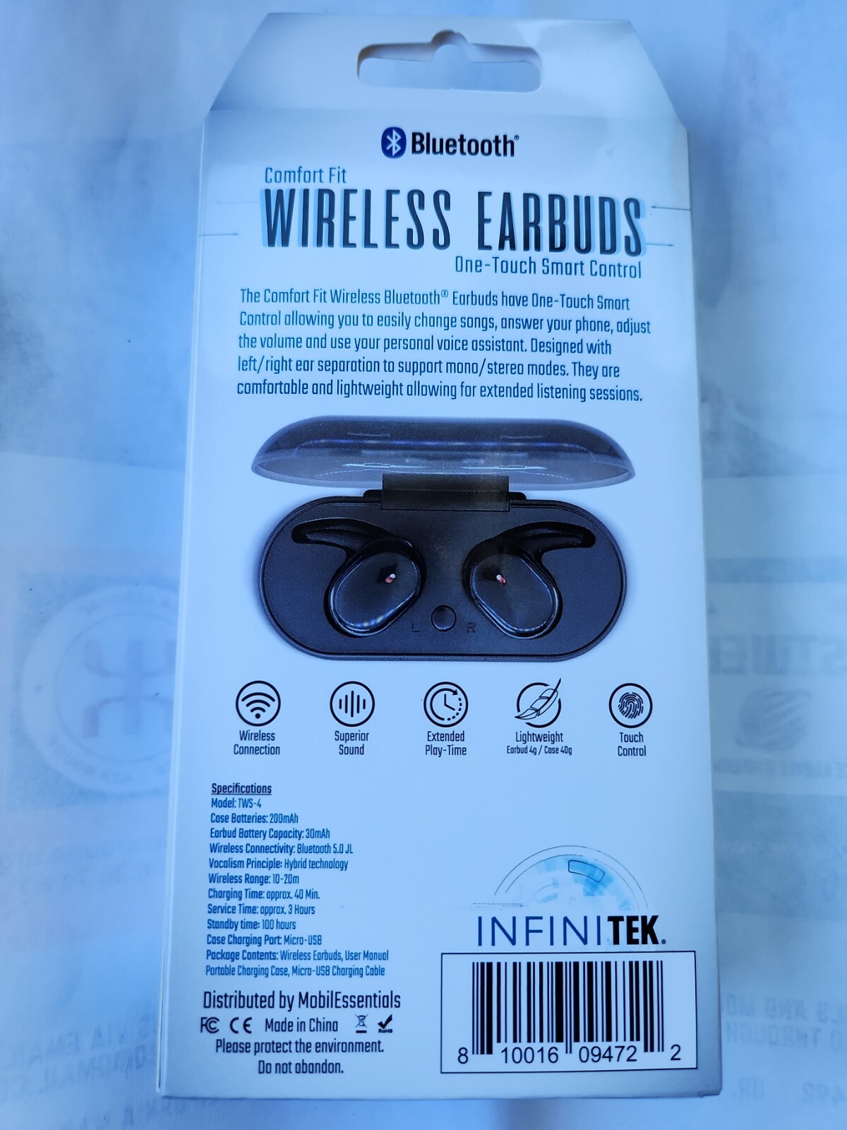 Infinitek Comfort Fit Wireless Earbuds Bluetooth Built-In Mic Type C ...