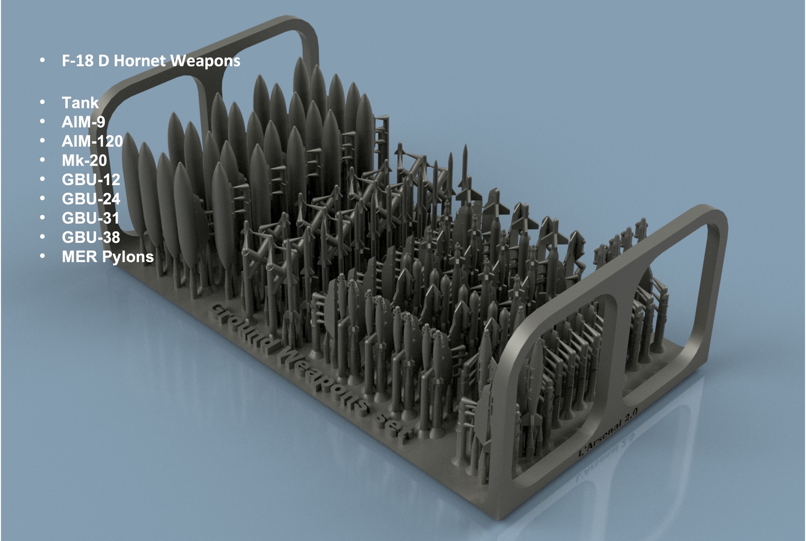 L'Arsenal Models 1/700 F-18D HORNET UNFOLDED WINGS (5) 3D Printed Set ...