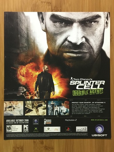Splinter Cell Double Agent Xbox 360 PS3 2006 Vintage Print Ad/Poster ...
