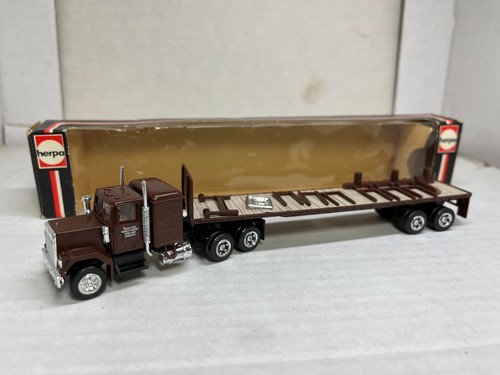 HO HERPA 1/87 CHEVROLET BISON TRUCK WITH FLATBED TRAILER GMC PROMOTEX ...