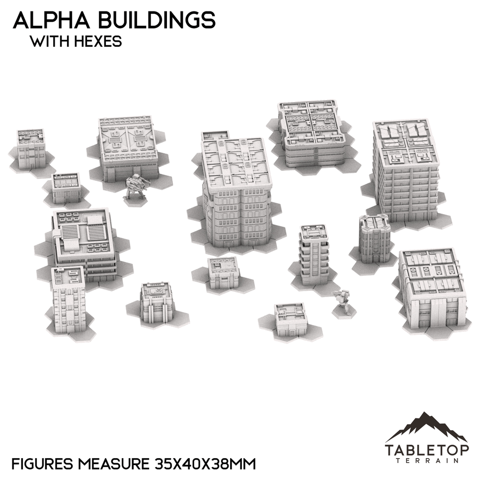 Mecha City Alpha Buildings - Small Scale Mech Wargames 6mm 8mm | eBay