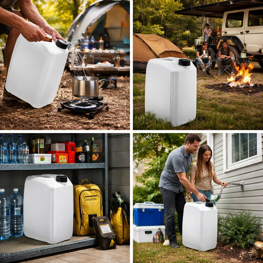 8 x25L LITRE PLASTIC WATER CONTAINER CARRIER FOOD DRUM JERRYCAN ...