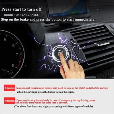 Keyless Entry Car Engine Start Alarm System Push Button Remote Starter ...