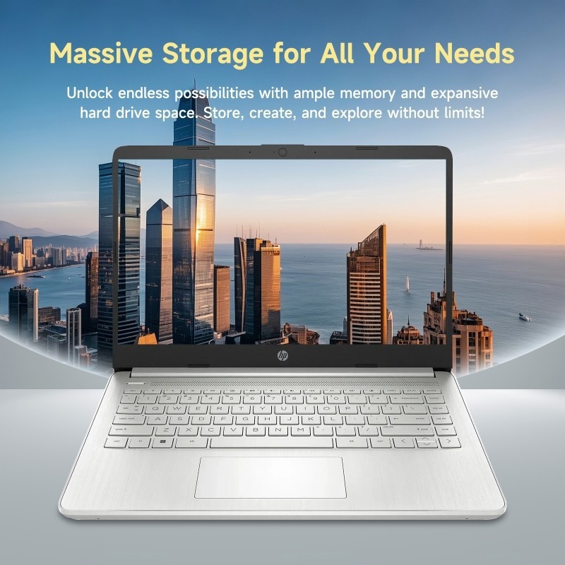 HP 14" Student Laptop office365 Copilot AI, 4-Cores Intel N150 4GB RAM ...