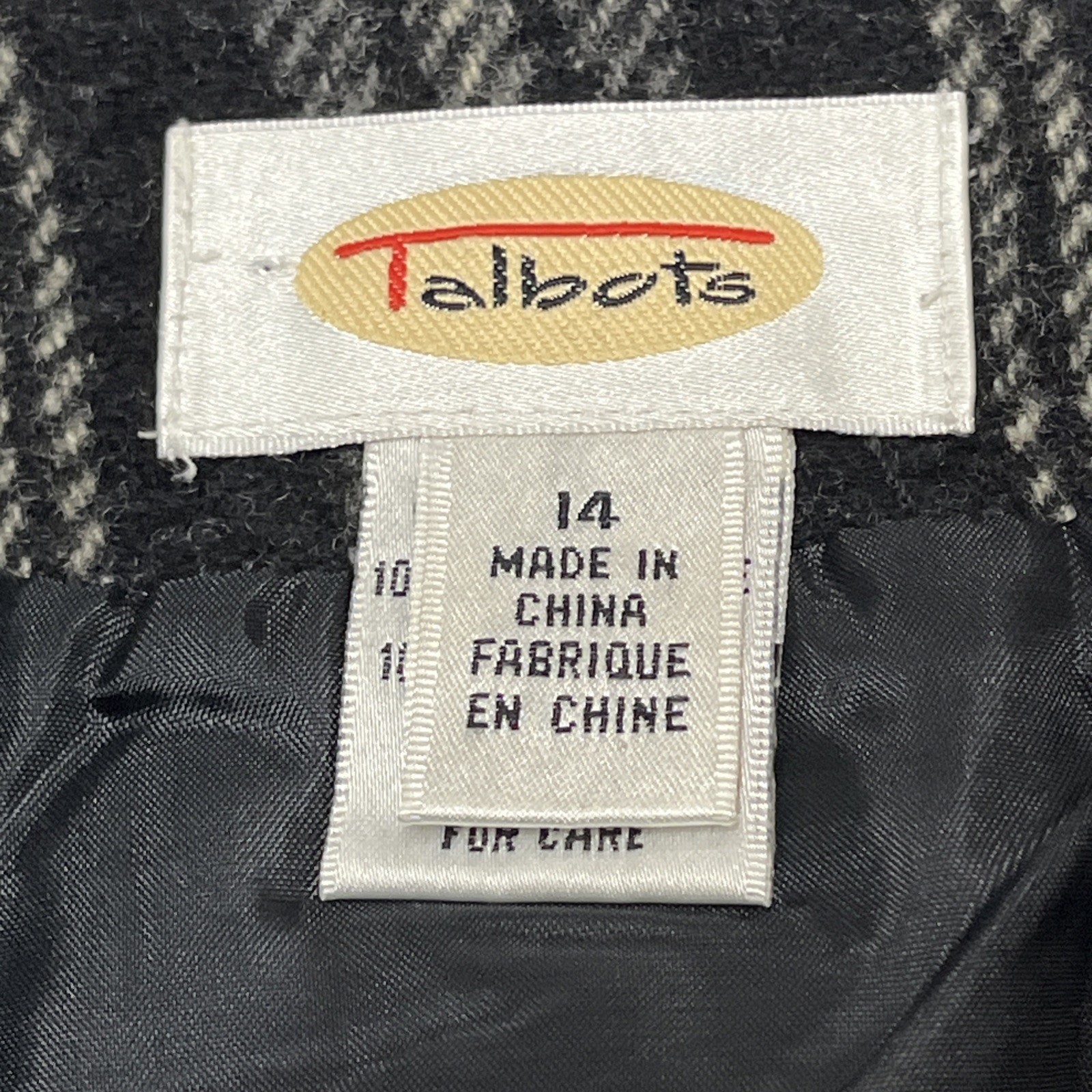 Talbots Skirt Black Wool Plaid Maxi Size 14 Lined Dark Academia ...
