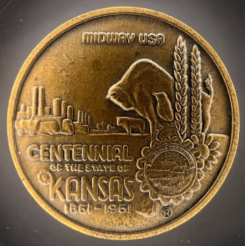 1961 Kansas State Centennial Cherokee County 100 Year Annv. Coin Token ...