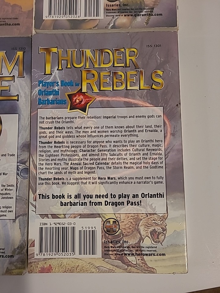 Hero Wars RPG Book Lot of 6 Roleplaying in Glorantha HeroQuest 2000 ...