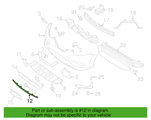 Ni1044112 OEM Front Bumper Cover Molding Fits 2017-2020 Nissan Rogue ...