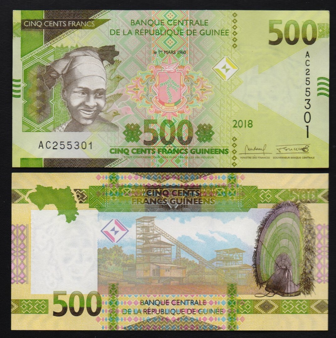 GUINEA: B341.5a P#New 500 Guinea Francs 2018 Uncirculated Banknote. | eBay