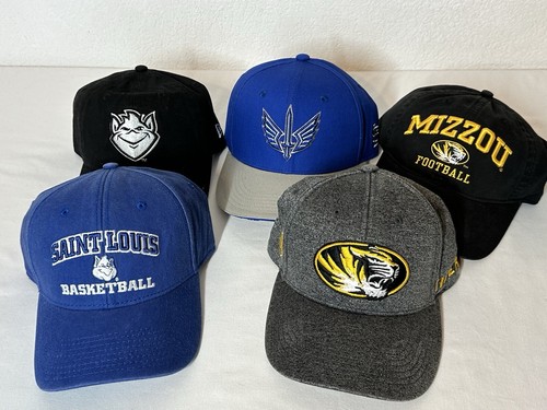 Lot of 5 New St Louis College Sports Strap Back Caps Hats Billikens ...