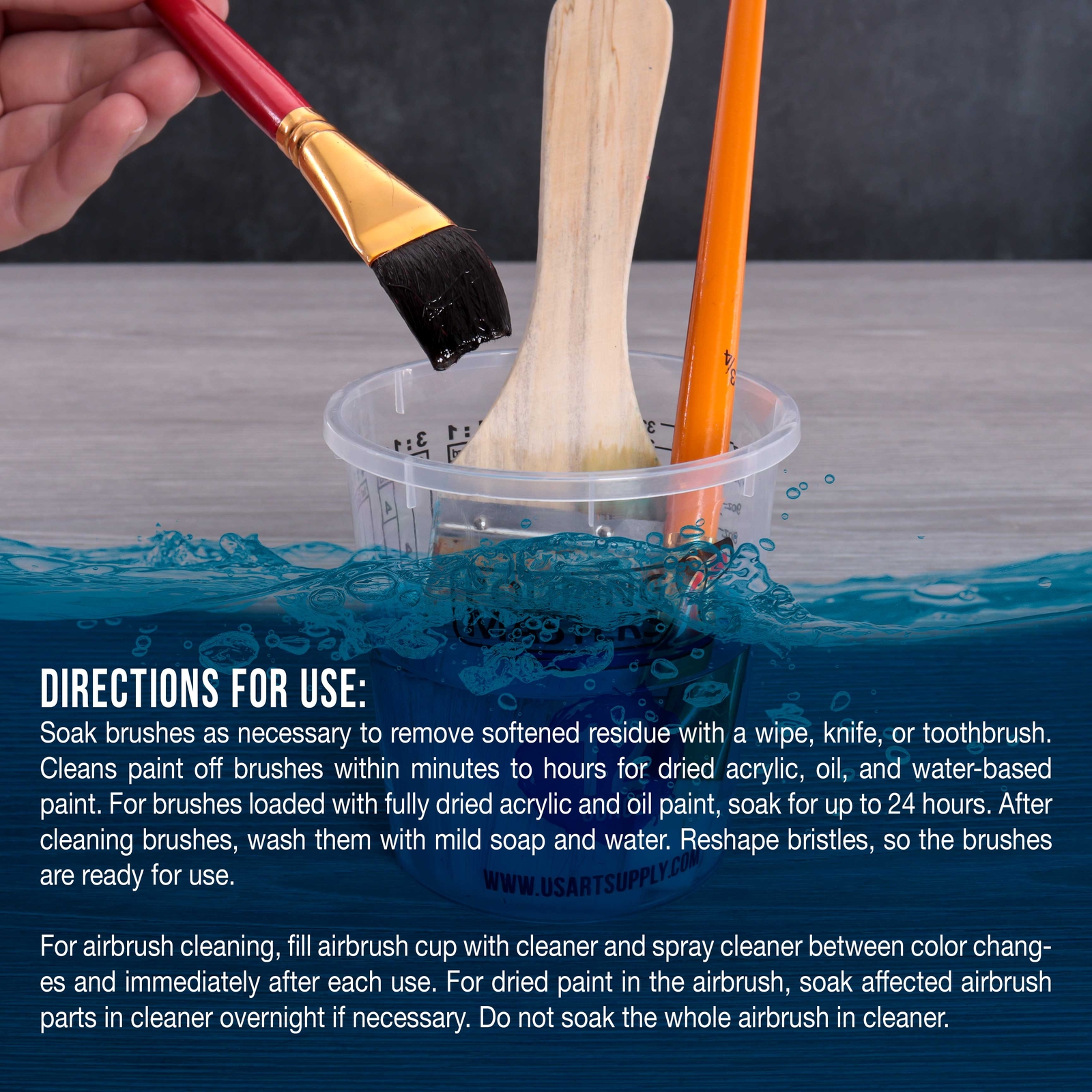 16oz Brush Cleaner, Restorer, Clean Dried Paint Brushes, Airbrushes ...