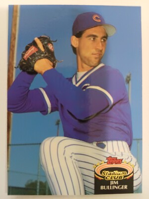 JIM BULLINGER CHICAGO CUBS 1992 TOPPS STADIUM CLUB BASEBALL CARD #714 ...