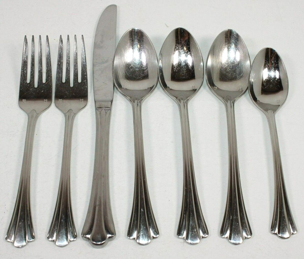 7 Piece Cuisinart Flatware Stainless Steel Fairfield - Fork Knife Spoon ...