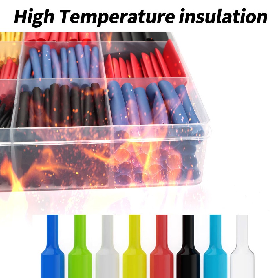 560Pcs HEAT SHRINK TUBING Insulation Shrinkable Tube 2:1 Wire Cable ...