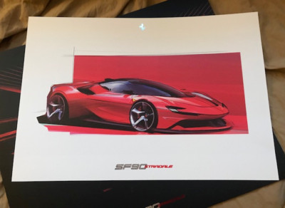 FERRARI SF90 STRADALE Lithograph - Design Sketch - brochure Prospekt ...