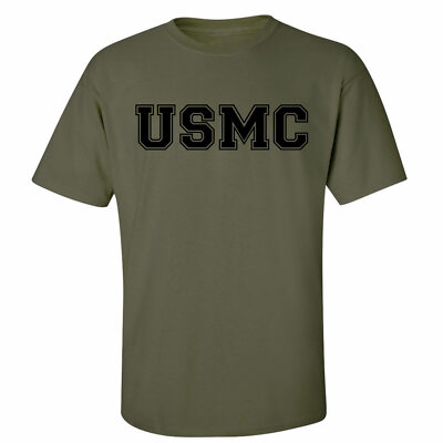 "USMC" Athletic Marines S/S T-Shirt in Military Green - Adult Small to ...