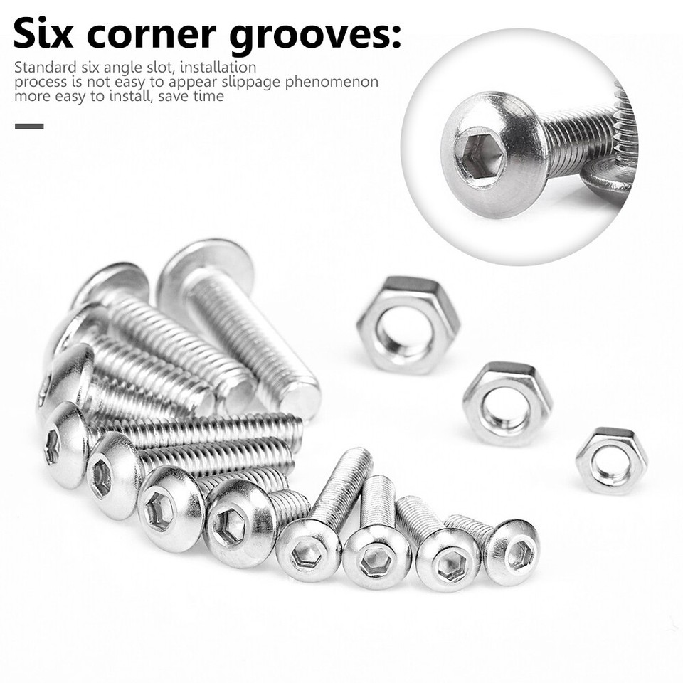 500Pcs Set Fully Threaded Hex Screw Bolts and Nuts M3 M4 M5 Fixing Kit ...