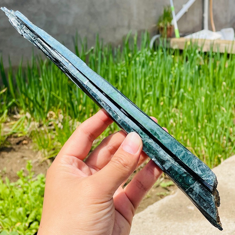 176g Long Natural Blue Vivianite Quartz Crystal Hydrous Iron Phosphate ...